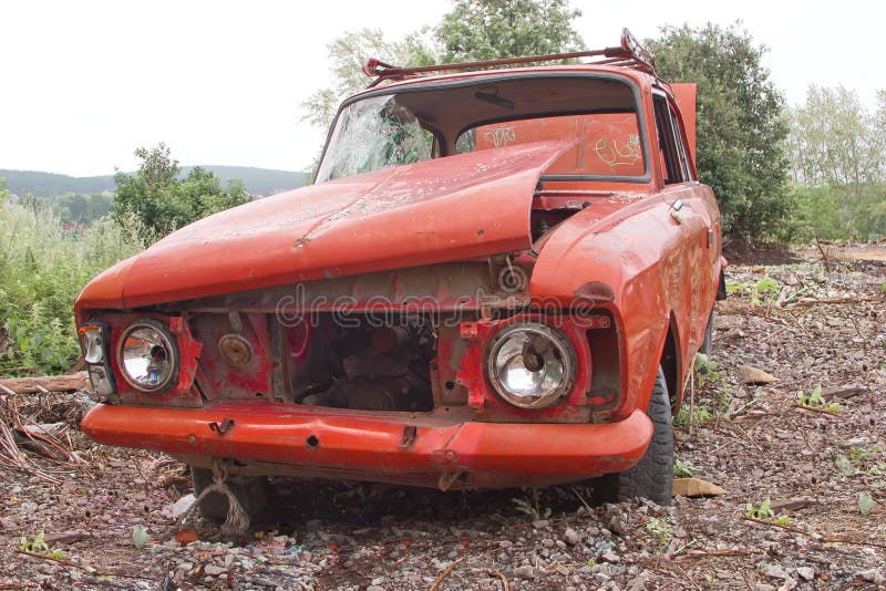 Old ruined car stock photo. Image of locality, sedan - 16433624