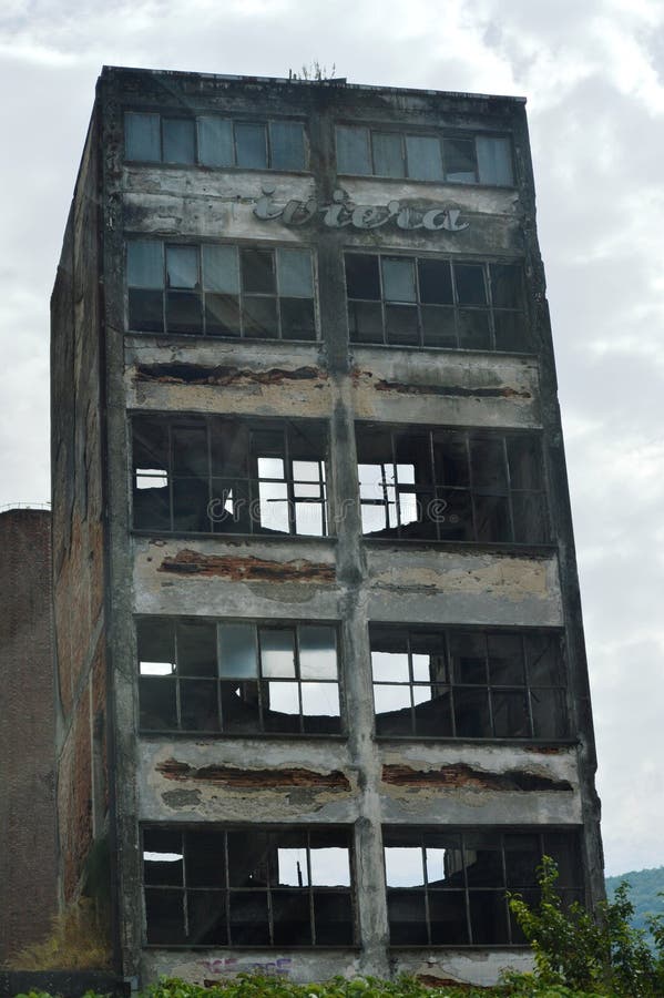 Old Ruined Factory Building Stock Image - Image of ruined, skyscraper ...