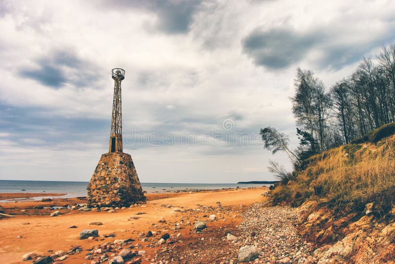 Old Ruined Lighthouse in the Baltic Stock Photo - Image of jitter ...