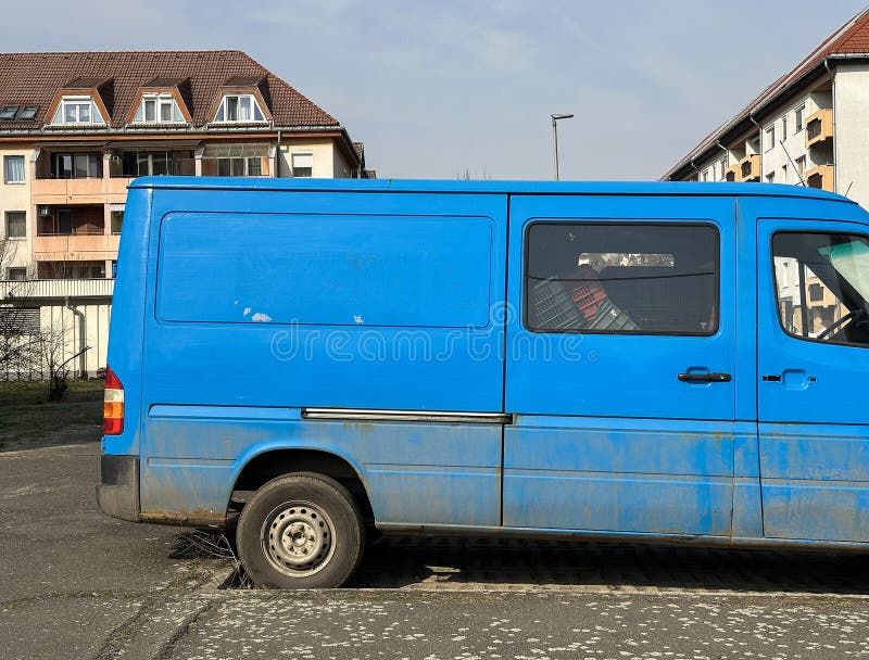 Old Ruined Mini Van on the Street Stock Image - Image of building ...