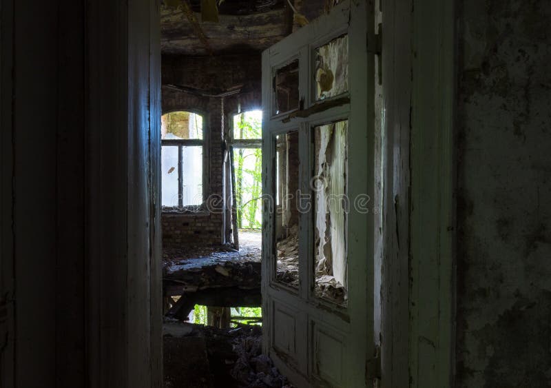 The Old and Ruined Room of a Building, Lost Places Stock Image - Image ...