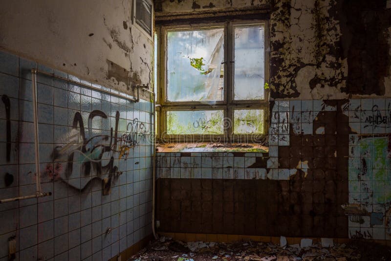 The Old and Ruined Room of a Building, Lost Places Stock Photo - Image ...