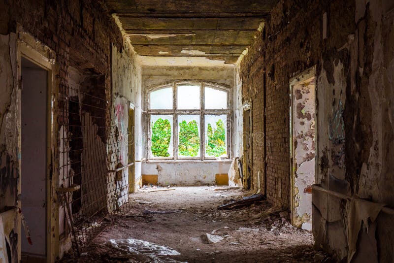 The Old and Ruined Room of a Building, Lost Places Stock Image - Image ...