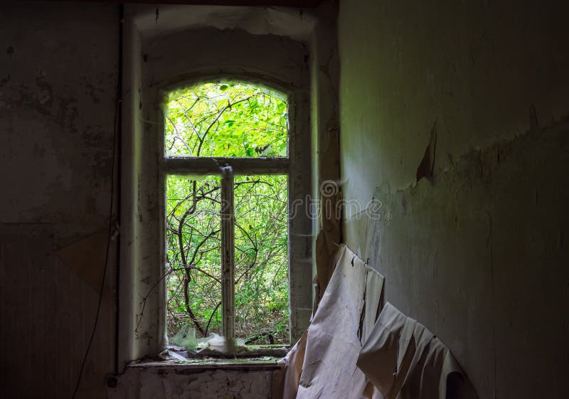 The Old and Ruined Widow of Building, Lost Places Stock Image - Image ...