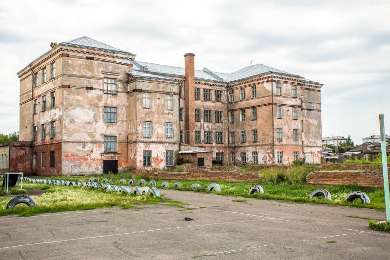 Old Ruins of Abandoned School Stock Image - Image of empty, broken ...