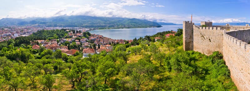 Old Ruins of Castle in Ohrid, Macedonia Stock Photo - Image of house ...