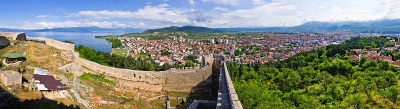 Old Ruins of Castle in Ohrid, Macedonia Stock Photo - Image of tower ...