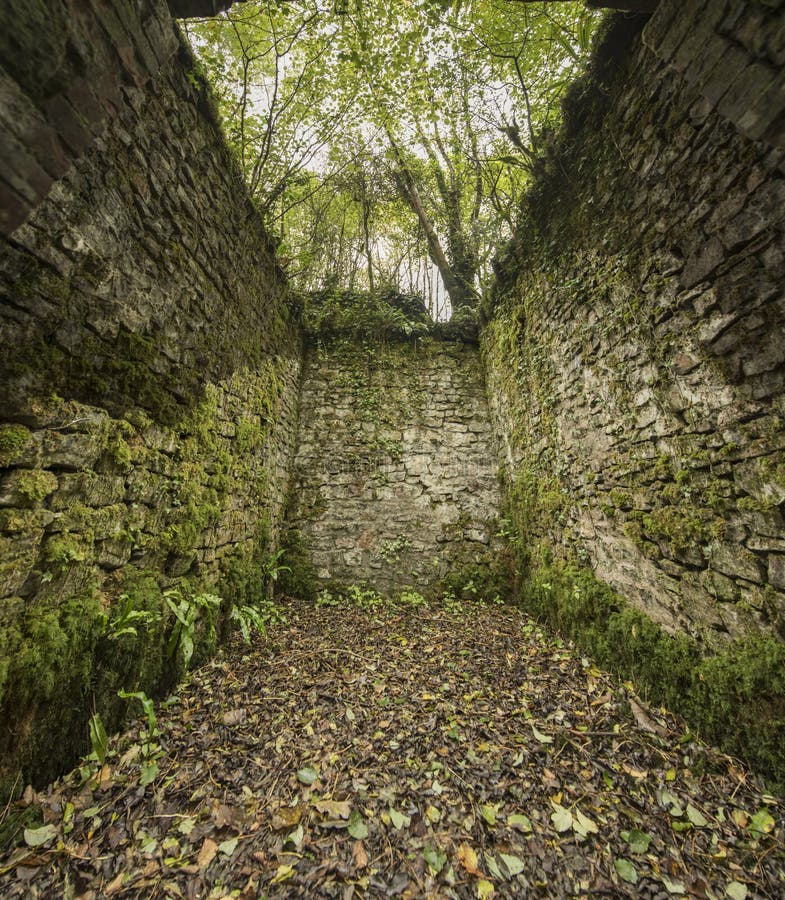 Room Inside Old Castle Ruins Stock Image - Image of design, interior ...