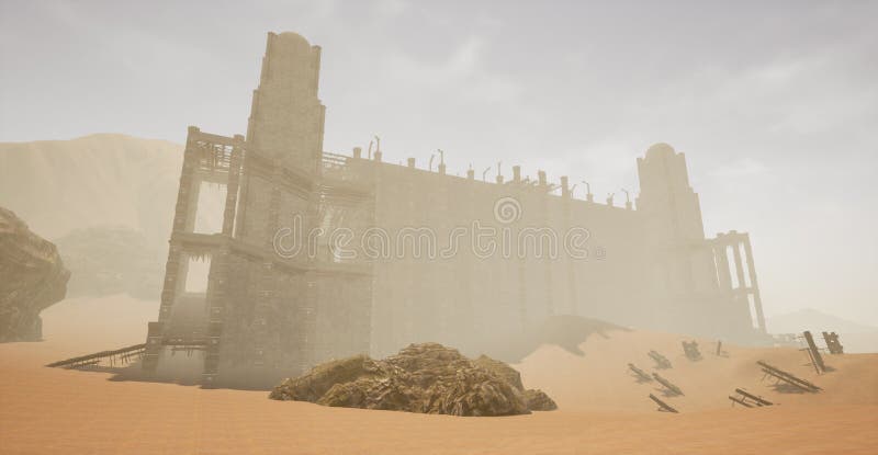 Old Ruins 3D Render.22 stock illustration. Illustration of desert ...