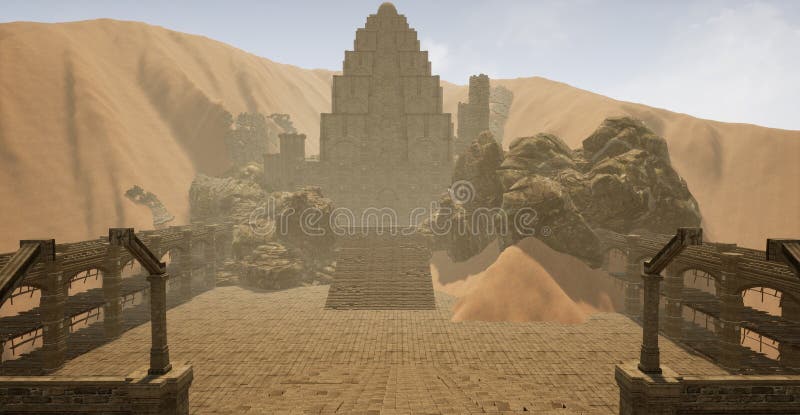 Old Ruins 3D Render.27 stock illustration. Illustration of misty ...