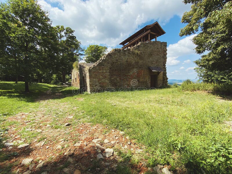 Old Ruins of Historical Castle from the Forest Stock Photo - Image of ...