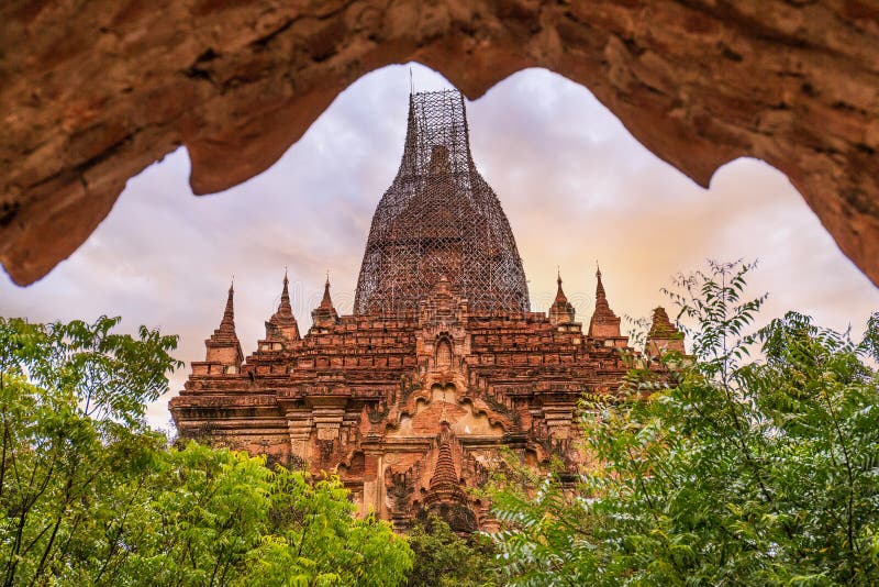 Old Temple in the Plain of Bagan Pagan, Mandalay, Myanmar Stock Photo ...