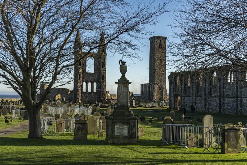 Old Ruins and Monument on a Historical Graveyard Stock Image - Image of ...