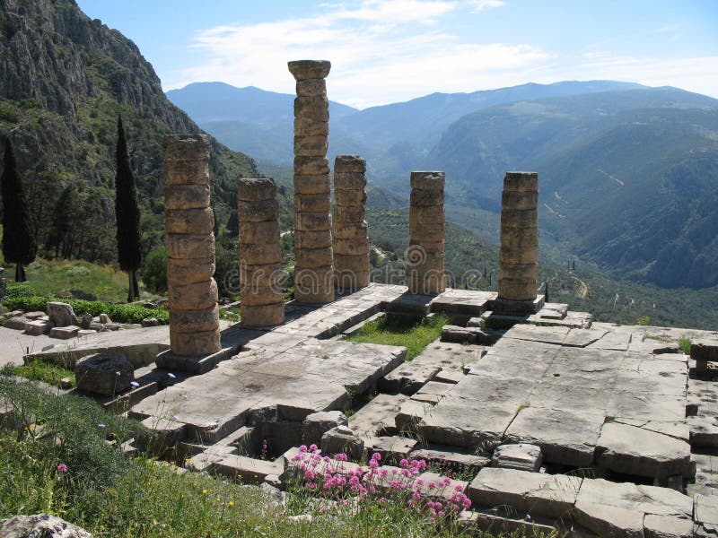 Old Ruins and Mountain Scenery Near Delphi Stock Photo - Image of ruins ...