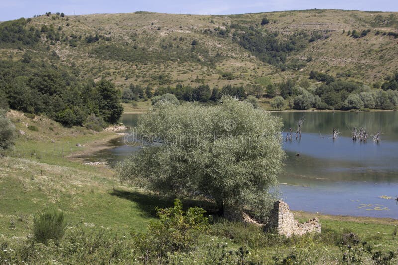 Old ruins near the lake stock photo. Image of natural - 43390390