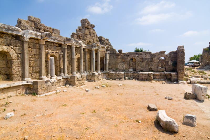 Old ruins in Side stock image. Image of manavgat, architecture - 32418233