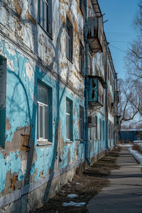 Old Run Down Building with Peeling Paint Stock Photo - Image of ...