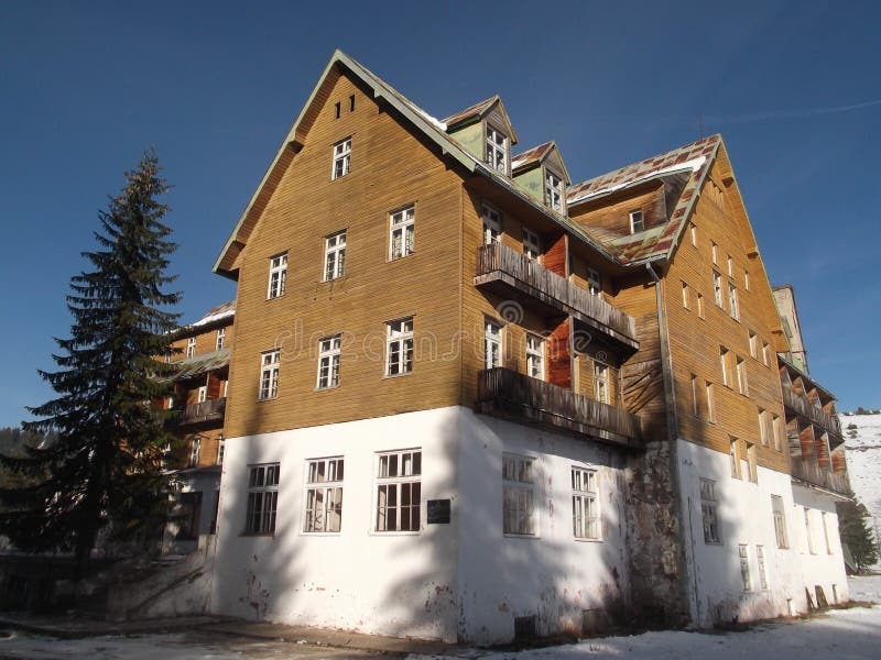 The Old,run-down,derelict,wooden Hotel,built in a Traditional Way Stock ...