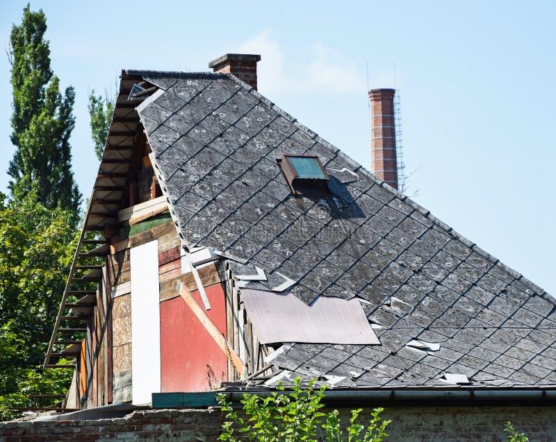Old Run Down Roof of a Building Stock Photo - Image of construction ...