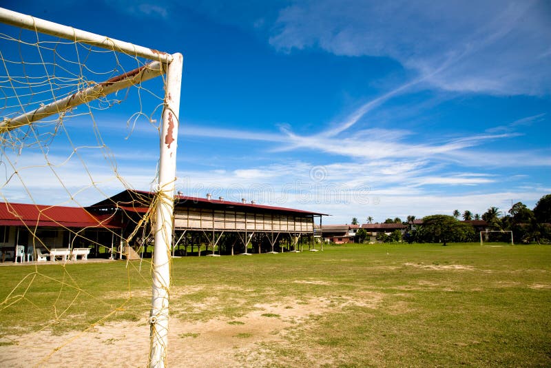 Old rundown soccer field stock image. Image of sand, landscape - 3206989