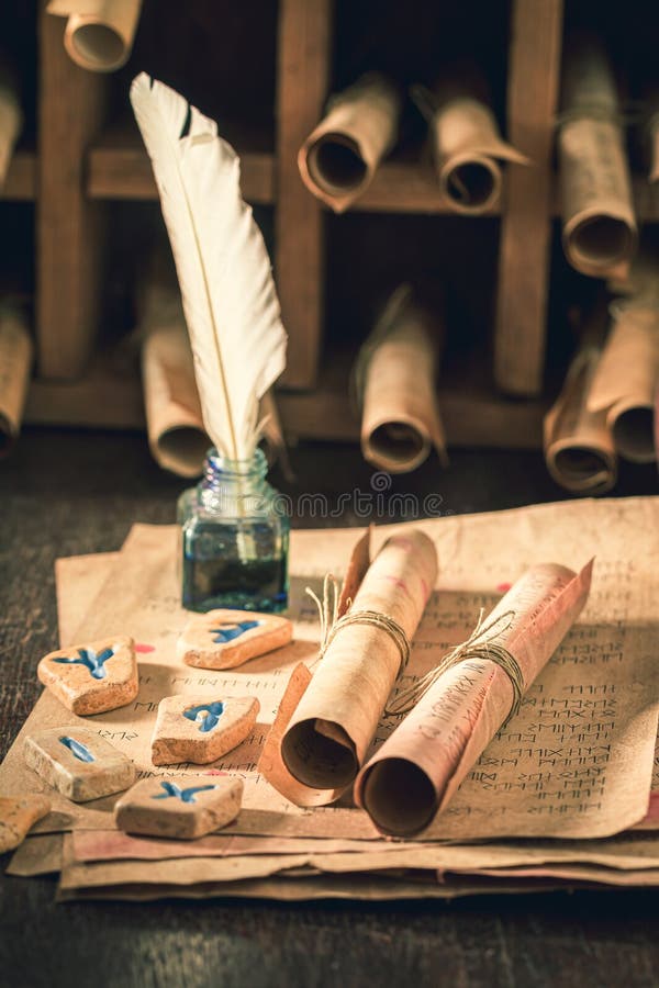 Old Rune Stones Based on Futhark Alphabet Stock Illustration ...