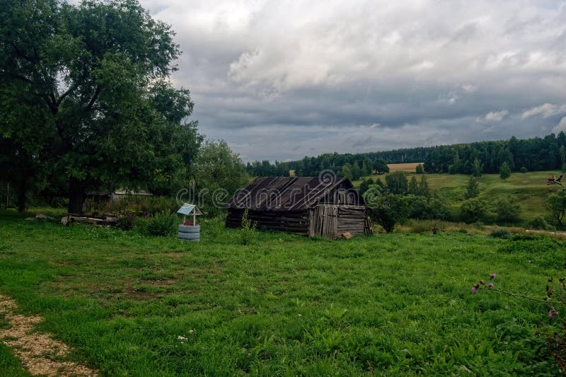 Old Rural Buildings in Summer Stock Image - Image of rural, green ...