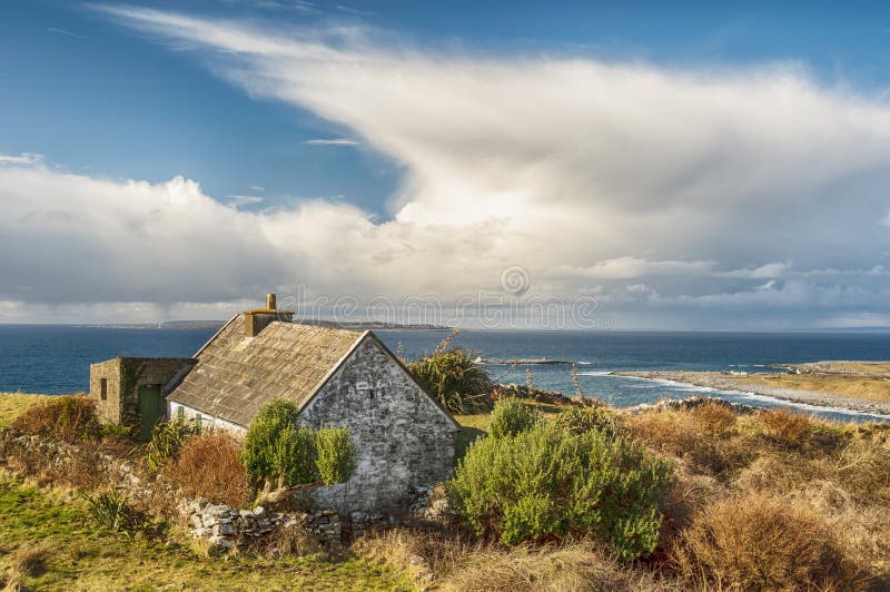 Old Rural Irish Cottage Landscape Stock Photo - Image of beautiful ...