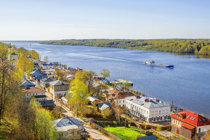 Ples the Old Russian City on the Volga River, Russia Stock Photo ...