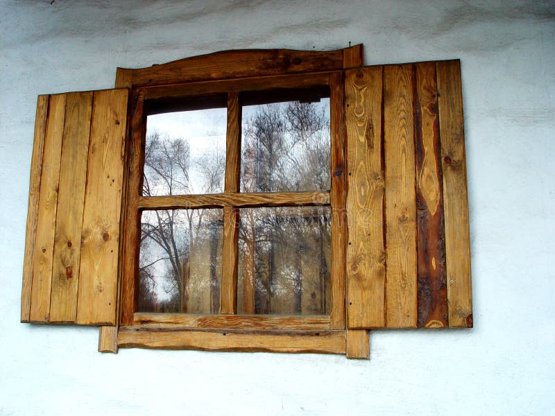 Old Russian Hand-made Window Stock Photo - Image of window, tree: 140756
