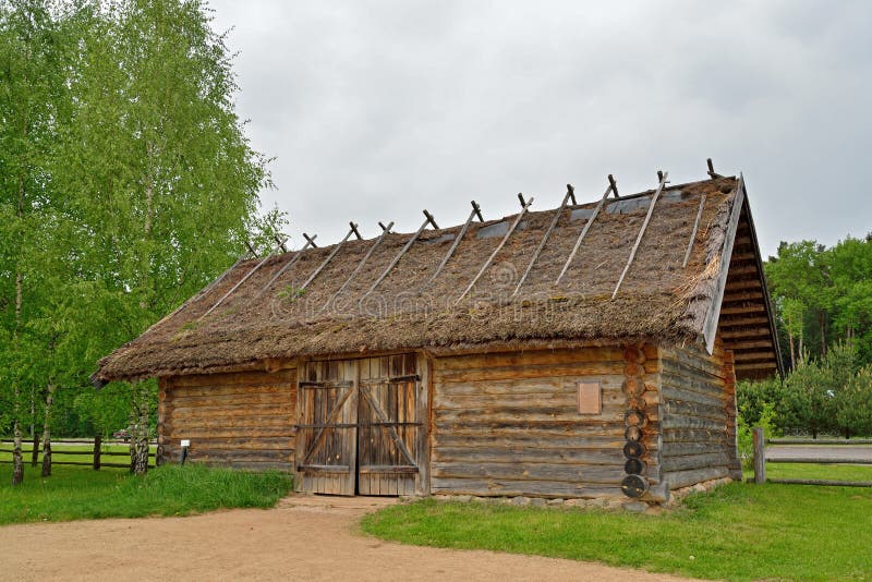 Old Russian Log Hut in Pushkin Mikhailovskoe Editorial Photo - Image of ...