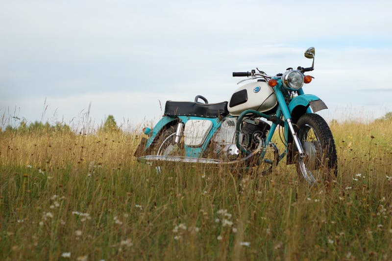 Old Russian Motorcycle stock image. Image of green, picnic - 7146051