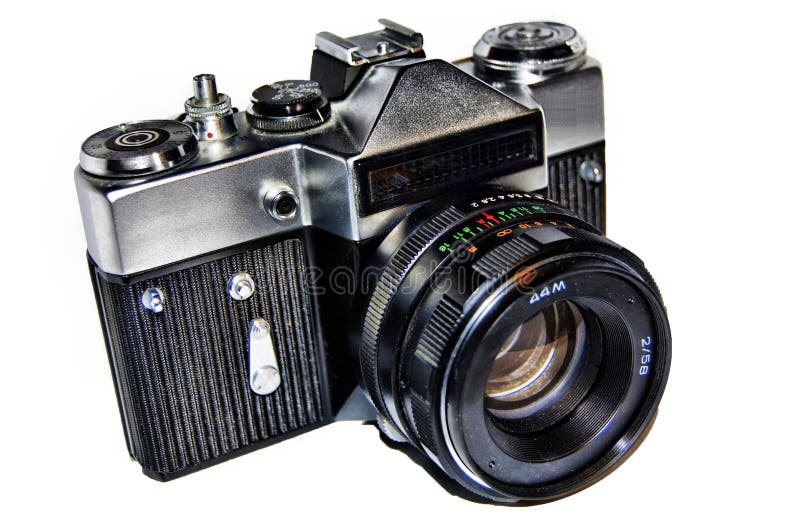 Old russian photo camera stock image. Image of isolated - 8601657