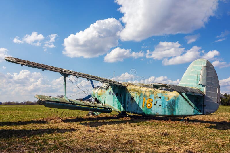 Old Russian an-2 Plane on a Meadow in Spring Editorial Image - Image of ...