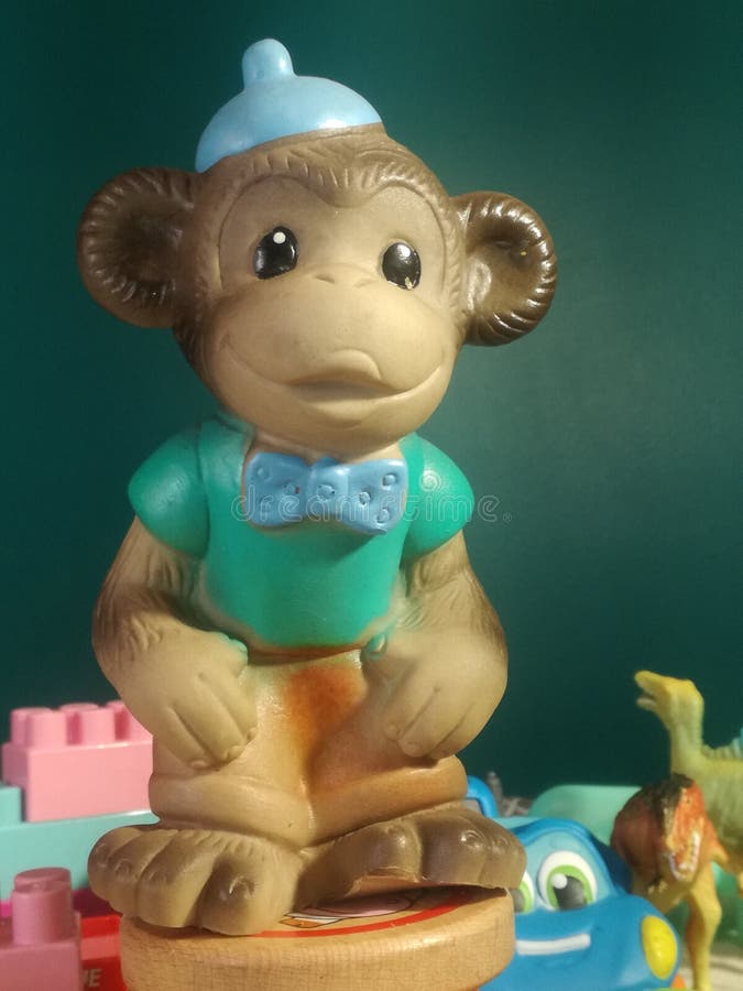 Toy monkey stock image. Image of rubber, monkey, childhood - 230333603