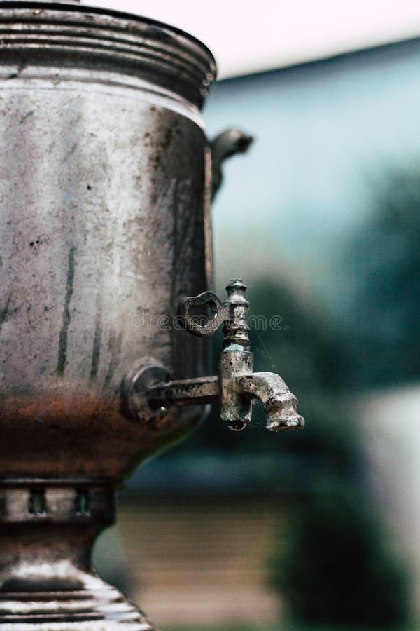 An Old Russian Samovar, Tea Urn Stock Photo - Image of copper, kitchen ...