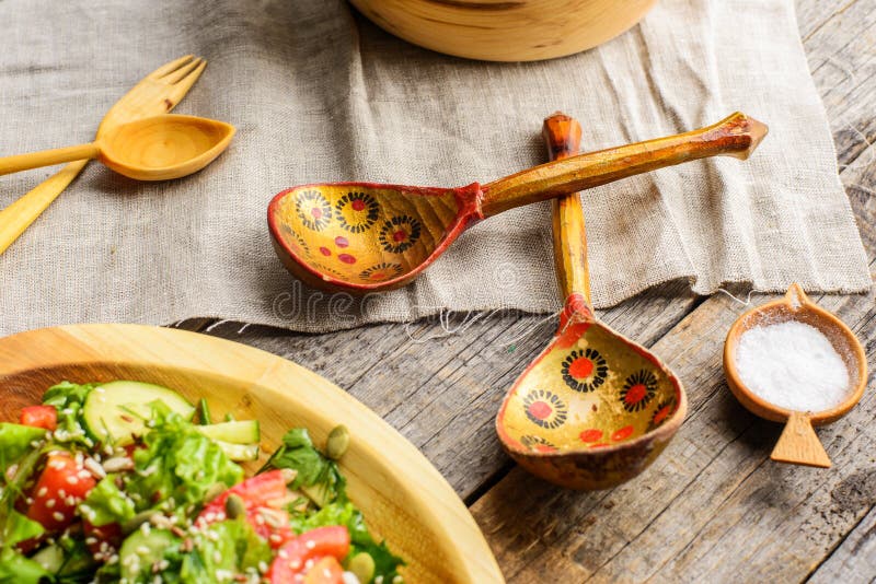 Old Russian spoons stock photo. Image of russia, outdoors - 95753502