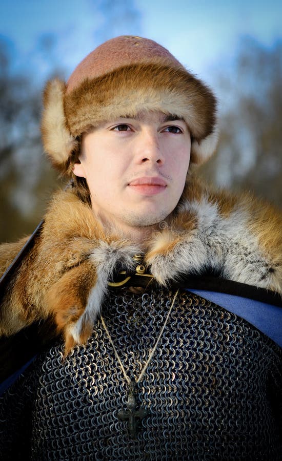 Old Russian Warrior Historical Reconstructor Stock Photo - Image of ...