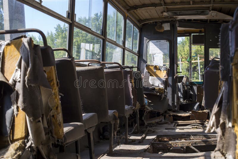 Old Rusty Broken Bus Yellow Stock Photo - Image of public, dirty: 193287902