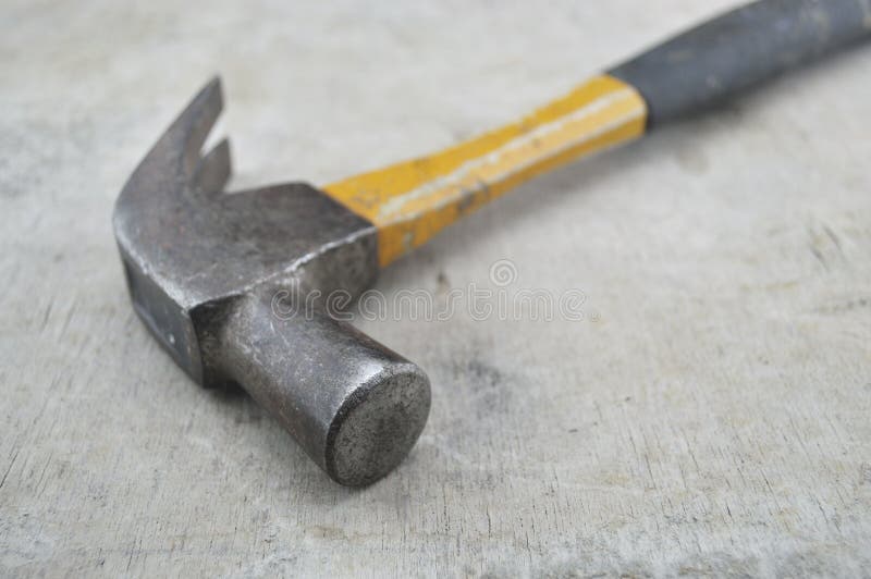 Old Rust Hammer on Wood Board Stock Image - Image of build, iron: 58610757
