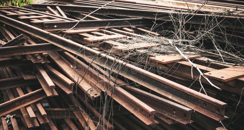 Old Rust on a Large Pile of Iron Stock Image - Image of brown, iron ...