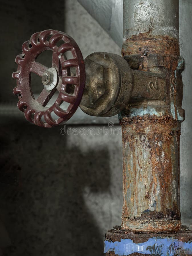 Old Rust Water Control Valve and Old Steel Pipe in Large Water Systems ...