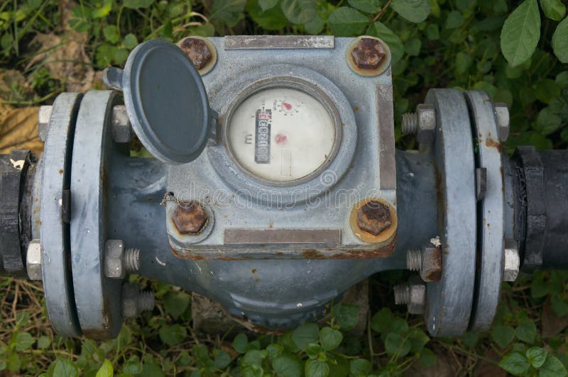 Old and rust water meter stock image. Image of outside - 52100515