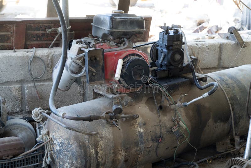 Old Rusted Air Compressor in Baja California Mexico Stock Image - Image ...