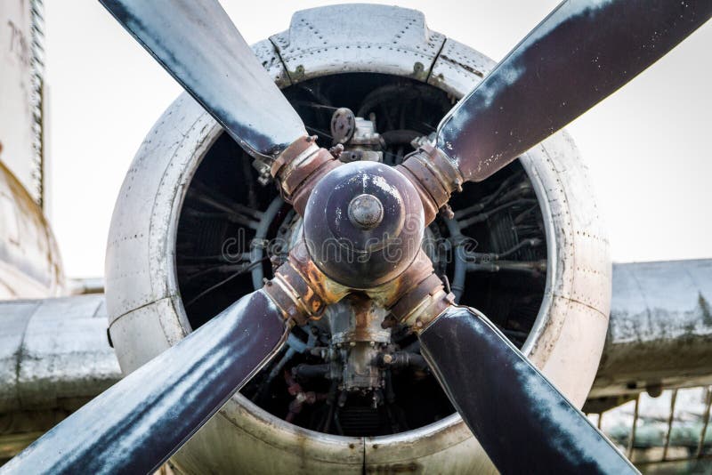 Old Rusted Airplane Engine in Close Up Shot Stock Image - Image of ...