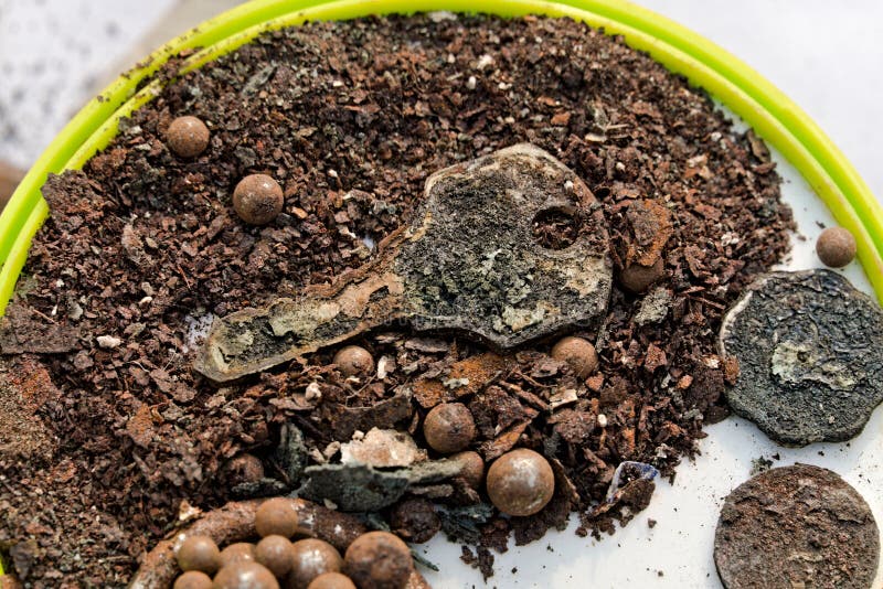 Old Rusted Brown Colored Iron Pieces and Dust Stock Image - Image of ...