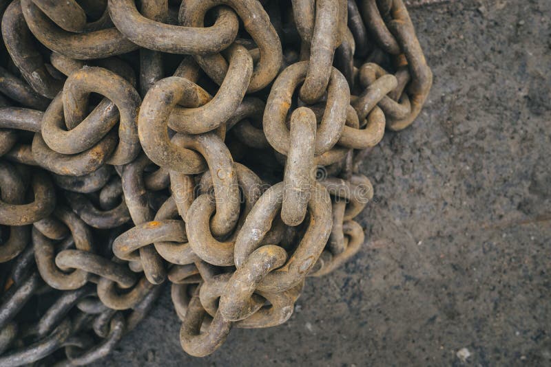 Old Rusted Chains View from the Top Stock Photo - Image of grunge, join ...