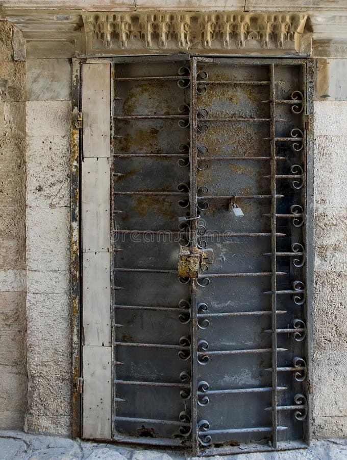 Old Rusted Door with Forged Elements Stock Image - Image of doorway ...