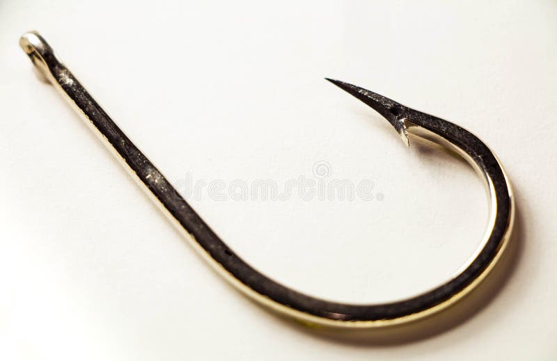 Old Rusted Fishing Hook Isolated on a White Stock Image - Image of ...