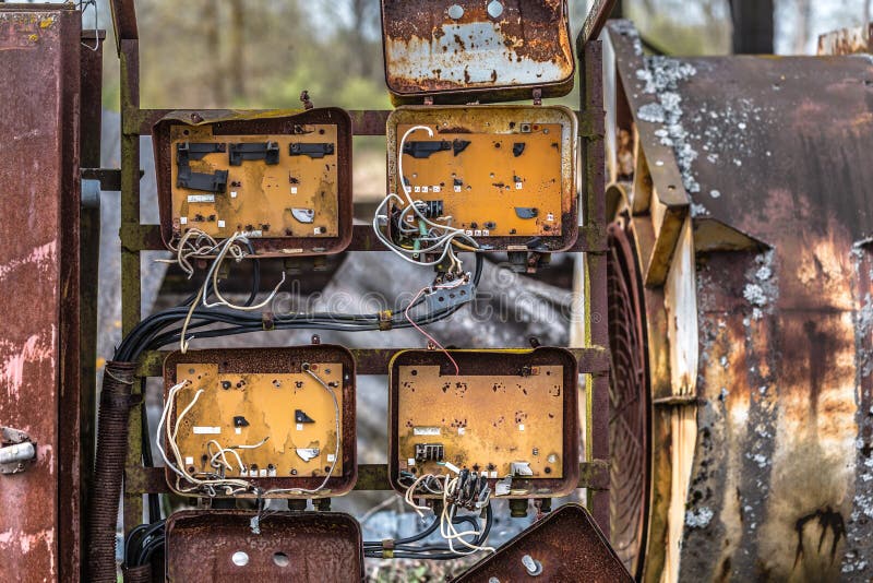 Old rusty fuse box stock photo. Image of rust, industry - 52035110