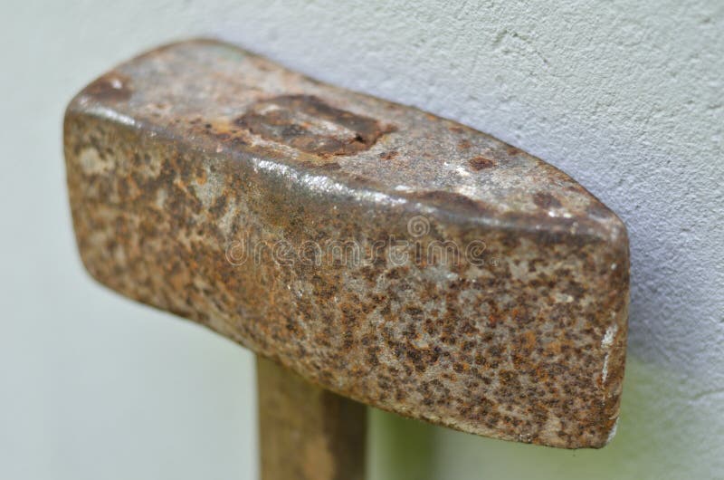 Old Rusted Hammer with Handle Stock Photo - Image of plate, handle ...